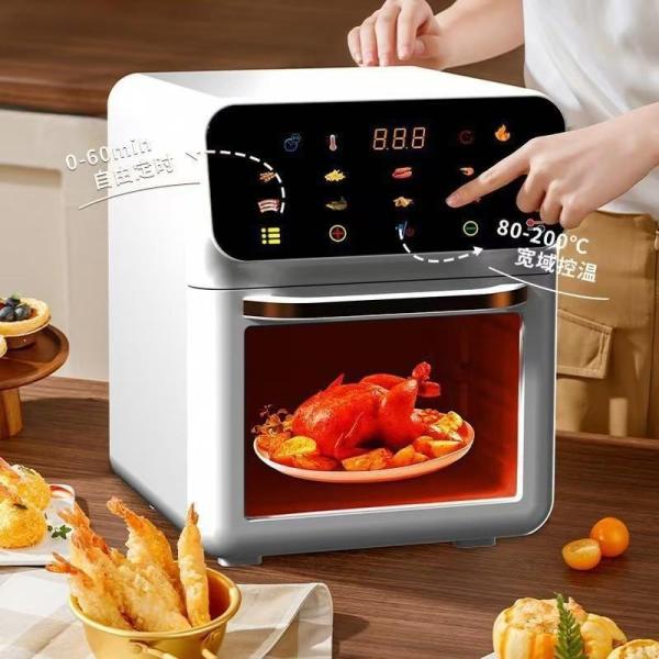 商品詳細定格電圧：100V 50/60Hz消費電力：1200Wサイズ(約)：25.5×25.5×26.5cm重量(約)：5kg電源コード長(約)：100cm容量(約)：4.7L温度：200度タイマー(約)：30分定格使用時間(約)：30分温...