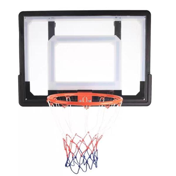 【製品仕様】：バックボードサイズ：82x58cm;リング直径：38cm;重量：4.5kg【材質】：背板：PVC透明ボード、リング：16mmスチールパイプ、ボールネット：ナイロン【壁掛けタイプ】：高耐熱、優れた光線透過率、耐圧性、耐衝撃性【屋...