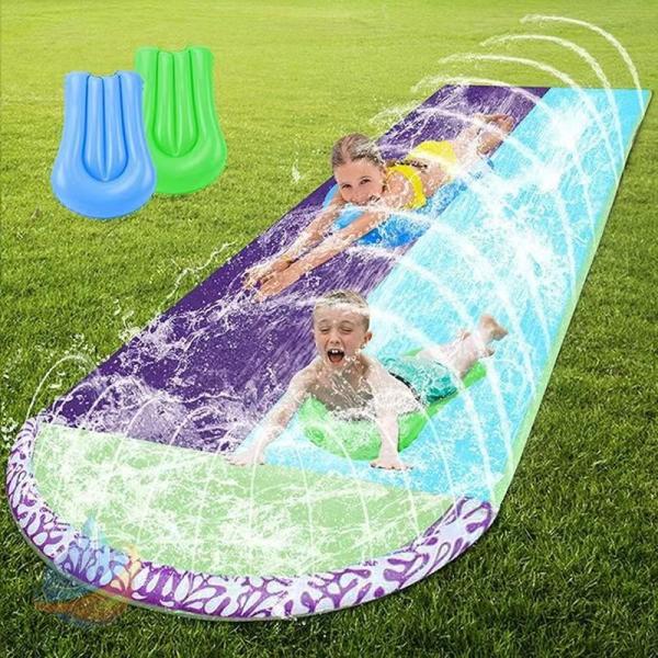 ウォータースライド 4.8m 6m ウォータースライダー 大きい 噴水マット プレイマット 噴水プール 水遊び 夏用品 おもちゃ 全2色 2サイズサイズ：S=480*140cm                  M=550*145cm   ...
