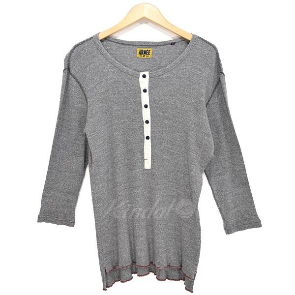 TIGRE BROCANTE ARMEE ヘンリーネックカットソー 【色：グレー】 【サイズ：M】 【状態：Cランク】  ティグルブロカンテのARMEE ヘンリーネックカットソーです。