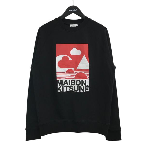 メゾンキツネ MAISON KITSUNE「Anthony Black Burrill Logo Sweatshirt」 プリントスウェット IM00331KM0001【ランク】「中古品・比較的綺麗な商品」【詳細説明】メゾンキツネの「Ant...