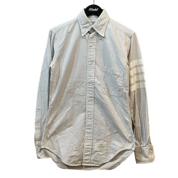 トム・ブラウン Thom Browne4barテープストライプシャツ【ランク】「中古品・比較的綺麗な商品」【詳細説明】トム・ブラウンの4barテープストライプシャツです。【M/L/U】メンズ【表記サイズ】0【詳細サイズ】着丈：約76ｃｍ肩幅...