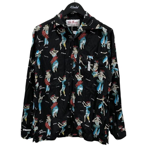 アロハブロッサム Aloha Blossomオープンカラーシャツ HULA GIRL L／S SHIRTS フラガール ロングスリーブスシャツ AB-00100【ランク】「中古品・比較的綺麗な商品」【詳細説明】アロハブロッサムのオープンカラ...