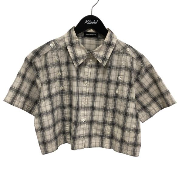 メゾンスペシャル MAISON SPECIALButton Slit Short Shirt 半袖チェックシャツ 21251315209【ランク】「中古品・比較的綺麗な商品」【詳細説明】メゾンスペシャルのButton Slit Short ...
