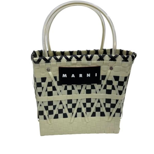 マルニ MARNIステンシル カゴバッグ【ランク】「中古品・比較的綺麗な商品」【詳細説明】マルニのステンシル カゴバッグです。【M/L/U】レディース【詳細サイズ】縦幅：約22ｃｍ横幅：約21ｃｍマチ：約14ｃｍショルダーの長さ：約36ｃｍ...