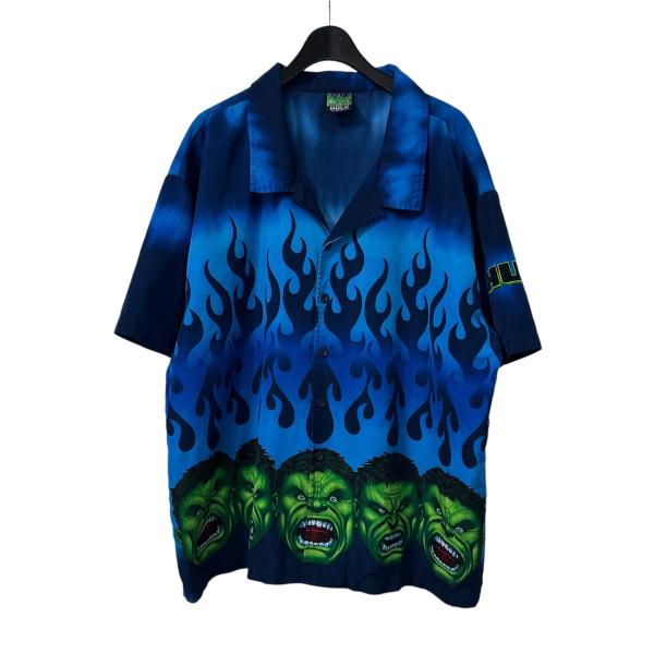 ハルク HULK00S ファイアーパターン半袖シャツ【ランク】「中古品・比較的綺麗な商品」【詳細説明】ハルクの00S ファイアーパターン半袖シャツです。【M/L/U】メンズ【表記サイズ】2XL【詳細サイズ】着丈：約74ｃｍ肩幅：約64ｃｍ袖...