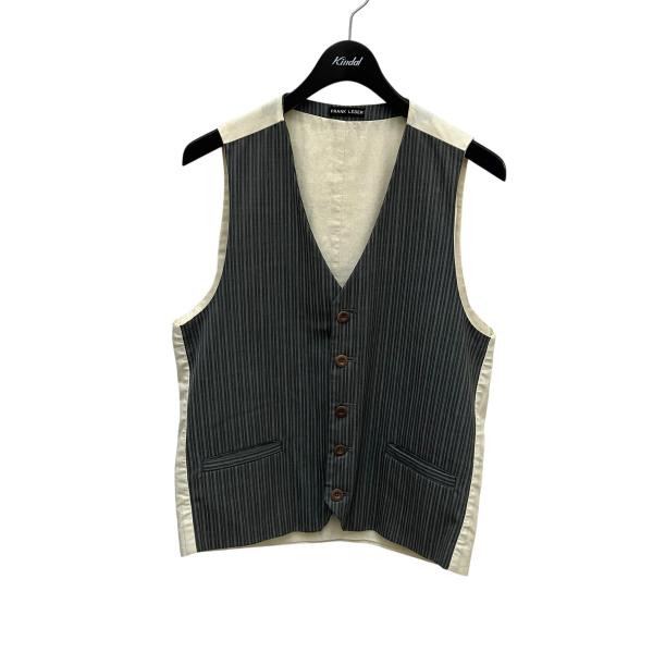 フランクリーダー FRANK LEDERストライプ切替ベスト【ランク】「中古品・比較的綺麗な商品」【詳細説明】フランクリーダーのストライプ切替ベストです。【M/L/U】メンズ【表記サイズ】XS【詳細サイズ】着丈：約62ｃｍ肩幅：約33ｃｍ身...