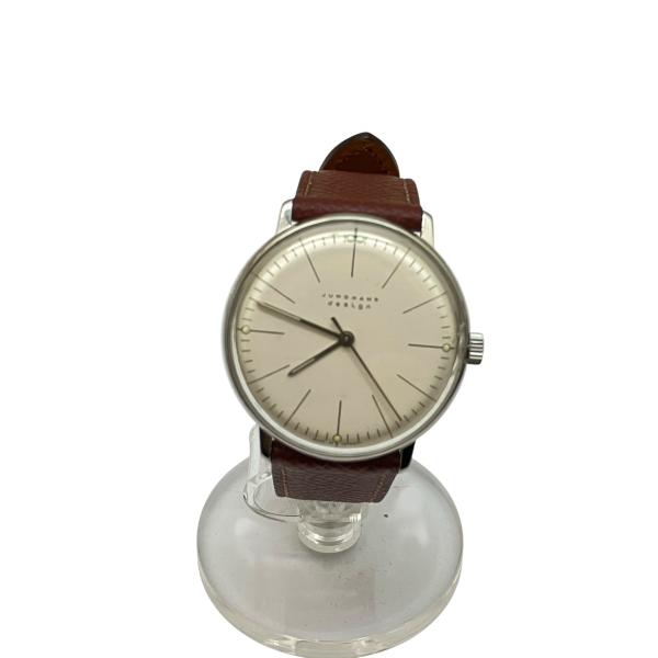 ユンハンス JUNGHANSMAX BILL 手巻き式腕時計【ランク】「中古品・比較的綺麗な商品」【詳細説明】ユンハンスのMAX BILL 手巻き式腕時計です。【M/L/U】メンズ【詳細サイズ】ケース縦　：約3．8ｃｍケース横　：約3．8ｃ...