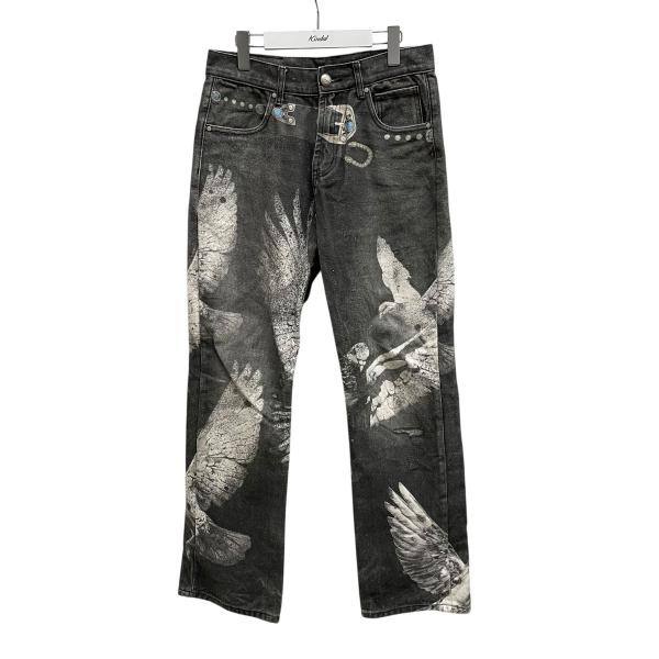 スター・エンジョイ・ダ・マネー MR． ENJOY DA MONEY×Small Town KIDデニムパンツ【ランク】「中古品・比較的綺麗な商品」【詳細説明】スター・エンジョイ・ダ・マネーのデニムパンツです。【M/L/U】メンズ【表記サイ...