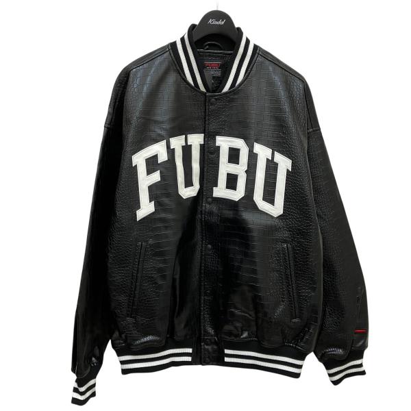 FUBU【PYTHON ECO LEATHER VARSITY JACKET】 フェイクレザージャケット FAM-42306【ランク】「新古品・タグ付きや未使用に近いUSED品」【M/L/U】メンズ【表記サイズ】XL【詳細サイズ】着丈：約7...