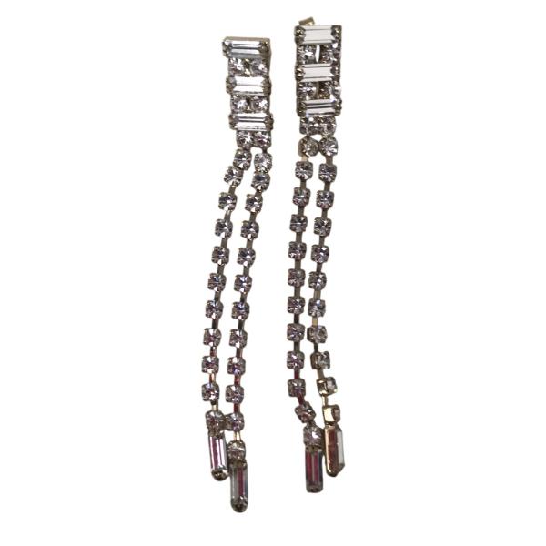 Deuxieme Classe RosanticaCAMILLA 2LINE ビジューピアス【ランク】「中古品・比較的綺麗な商品」【M/L/U】レディース【詳細サイズ】縦幅：約8．5ｃｍ横幅：約0．5ｃｍ【付属品】なし【ダメージ】中古品です...