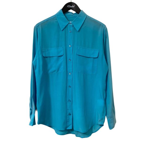 エキップモン EQUIPMENTシルクシャツ Q23 E035 L【ランク】「中古品・比較的綺麗な商品」【詳細説明】エキップモンのシルクシャツ Q23 E035 Lです。【M/L/U】レディース【表記サイズ】XS【詳細サイズ】着丈：約71ｃ...