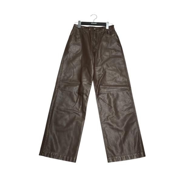 メゾンスペシャル MAISON SPECIALWashed Vegan Leather Wide Straight Pants レザーパンツ 21232465103【ランク】「新古品・タグ付きや未使用に近いUSED品」【詳細説明】メゾンスペ...