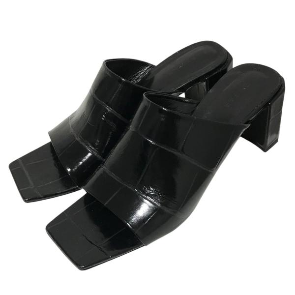 バイ・ファー BYFAR【Katya Black Maxi Croco Embossed Leather】 型押しサンダル【ランク】「中古品・比較的綺麗な商品」【詳細説明】バイ・ファーの【Katya Black Maxi Croco Emb...