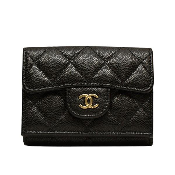 シャネル CHANELキャビアスキン　クラシック スモール フラップウォレット　二つ折り財布　AP0230【ランク】「中古品・比較的綺麗な商品」【詳細説明】シャネルのキャビアスキン　クラシック スモール フラップウォレット　二つ折り財布　A...