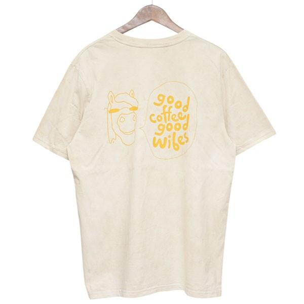 ワイルドホース wild horsesコーヒー染めプリントTシャツ【ランク】「中古品・比較的綺麗な商品」【詳細説明】ワイルドホースのコーヒー染めプリントTシャツです。【M/L/U】メンズ【表記サイズ】L【詳細サイズ】着丈：約68ｃｍ肩幅：約...
