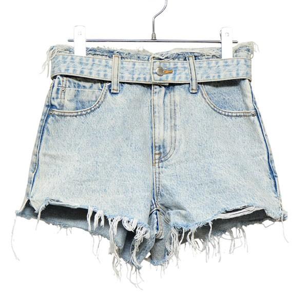 アレキサンダーワン ALEXANDER WANGBELTED FRAYED BITE SHORTS IN DENIM　ベルテッドデニムショートパンツ　ダメージ加工　4DC2224081【ランク】「中古品・比較的綺麗な商品」【詳細説明】アレキ...