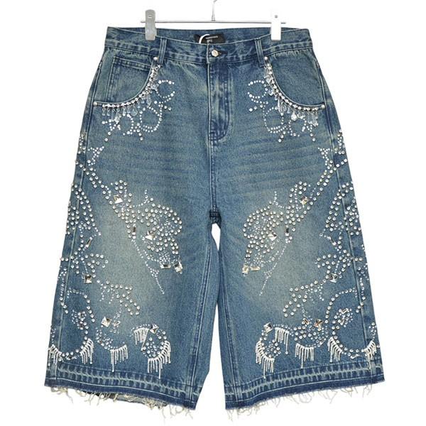 ザボーイハズノーペーシェンス The Boy Has No PatienceLUMINOUS RHINESTONE CROPPED JEANS　ラインストーンデニムショートパンツ　25WO-NP-AW01【ランク】「新古品・タグ付きや未使用...