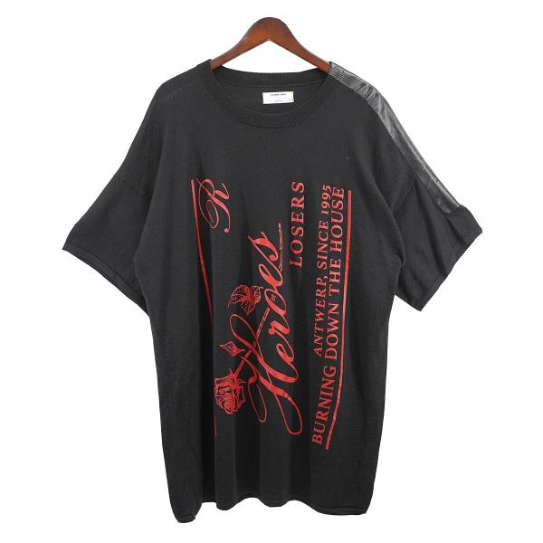 ラフシモンズ × テンプラ RAF SIMONS × TEMPLA19AW Heroes rose T-shirt テープ 加工 オーバーサイズ ニット Tシャツ【ランク】「中古品・汚れ、ダメージのある商品」【詳細説明】ラフシモンズ × テ...