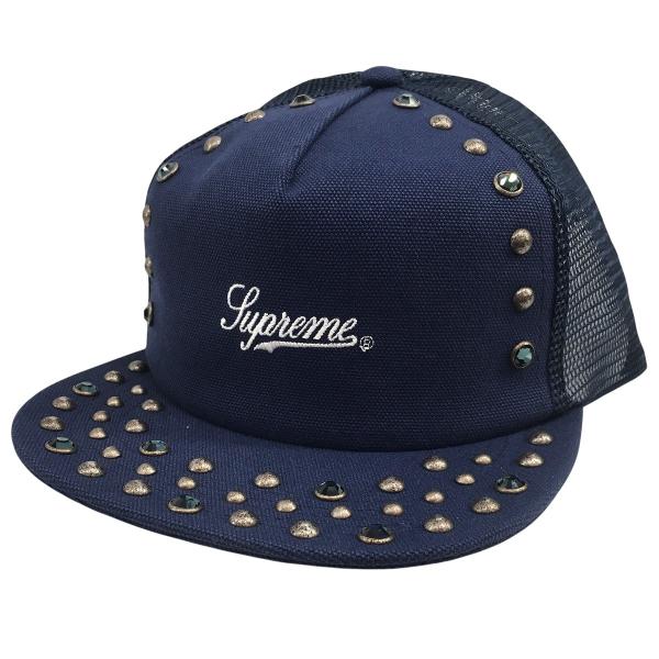 シュプリーム Supreme25AW b．b． Simon Studded Mesh Back 5-Panel ビービーサイモン ロゴ スタッズ メッシュ バック 5 パネル キャップ 帽子【ランク】「新古品・タグ付きや未使用に近いUSED...