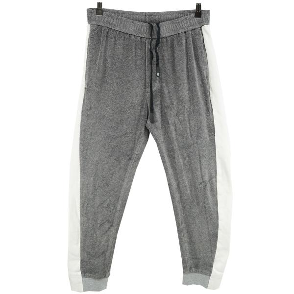 プレミアムムードデニムスペリオール P．M．D．S．22AW MOSI Jogger Pants - Grigio Striscia Grigia マイクロパイル サイドライン ロゴパッチ テーパード イージー パンツ【ランク】「中古品・比...