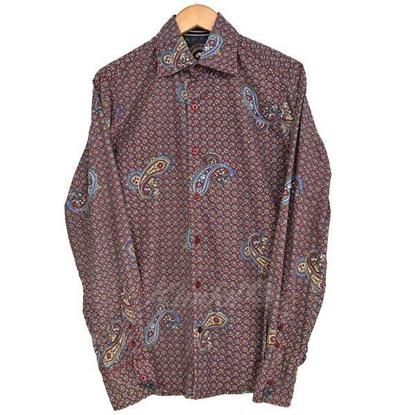 GANESH 総柄シャツ 【色：レッドブラウン】 【サイズ：S】 【状態：Cランク】  ガネーシュの総柄シャツです。