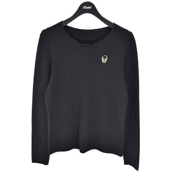 LUCIEN PELLAT-FINET スカル刺繍カシミヤニット 【色：ブラック】 【サイズ：S】 【状態：Bランク】  ルシアンペラフィネのスカル刺繍カシミヤニットです。