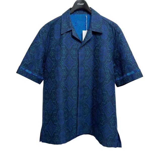 イレニサ IRENISAOPEN COLLAR SHORT SLEEVED SHIRT -　Navy Jacquard ジャガードオープンカラー半袖シャツ IH-23SS-B013-MN【ランク】「中古品・比較的綺麗な商品」【詳細説明】イレ...