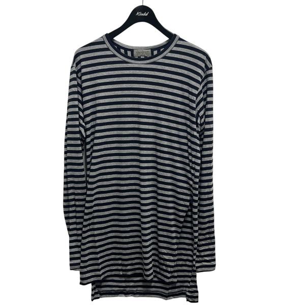 ヨウジヤマモトプールオム Yohji Yamamoto pour hommeボーダースリットカットソー H0-T08-261【ランク】「中古品・比較的綺麗な商品」【詳細説明】ヨウジヤマモトプールオムのボーダースリットカットソー H0-T08...