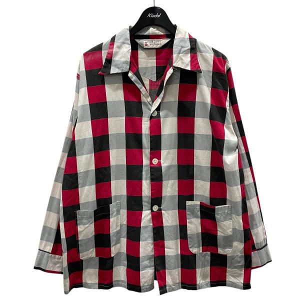 ウェルドン WELDON50-60s オープンカラーチェック柄シャツ Pajama Shirt パジャマシャツ【ランク】「中古品・汚れ、ダメージのある商品」【詳細説明】ウェルドンの50-60s オープンカラーチェック柄シャツ Pajama ...