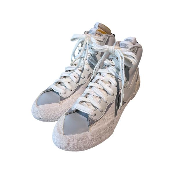 ナイキ×サカイ NIKE×sacaiBLAZER MID WHITE／WOLF GREY ハイカットスニーカー BV0072-100【ランク】「中古品・比較的綺麗な商品」【詳細説明】ナイキ×サカイのBLAZER MID WHITE／WOLF...