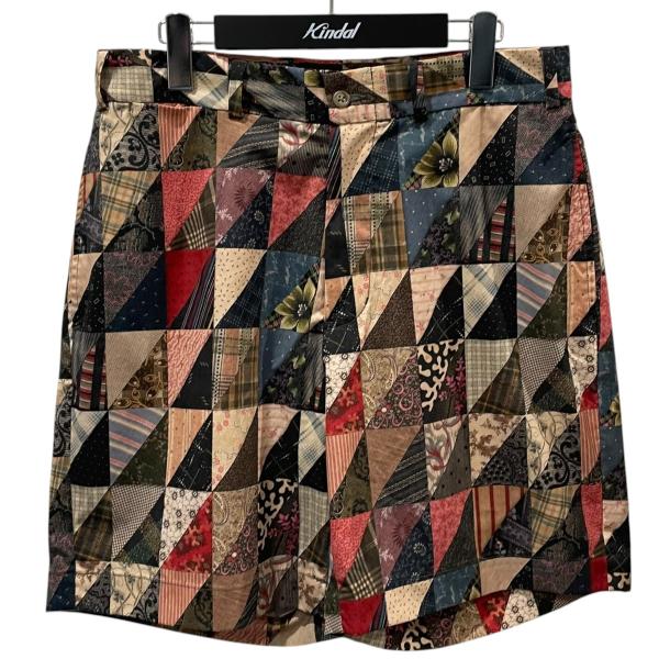 ビームスプラス BEAMS PLUS25SS パッチワークプリントハーフパンツ Plain Front Shorts Polyester Dobby Patchwork Print 38-25-0154-874【ランク】「中古品・比較的綺麗...