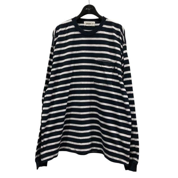 エブリワン everyoneボーダー長袖Tシャツ EV25-CS35【ランク】「中古品・比較的綺麗な商品」【詳細説明】エブリワンのボーダー長袖Tシャツ EV25-CS35です。【M/L/U】メンズ【表記サイズ】XL【詳細サイズ】着丈：約73...