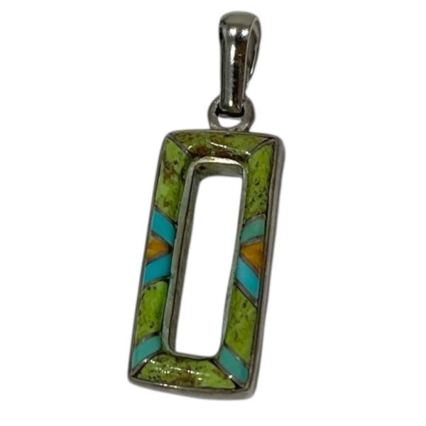 インディアンジュエリー INDIAN JEWELRYペンダントトップ Vintage Mosaic Inlay Necklace  w c．1990【ランク】「中古品・比較的綺麗な商品」【詳細説明】インディアンジュエリーのペンダントトップ ...