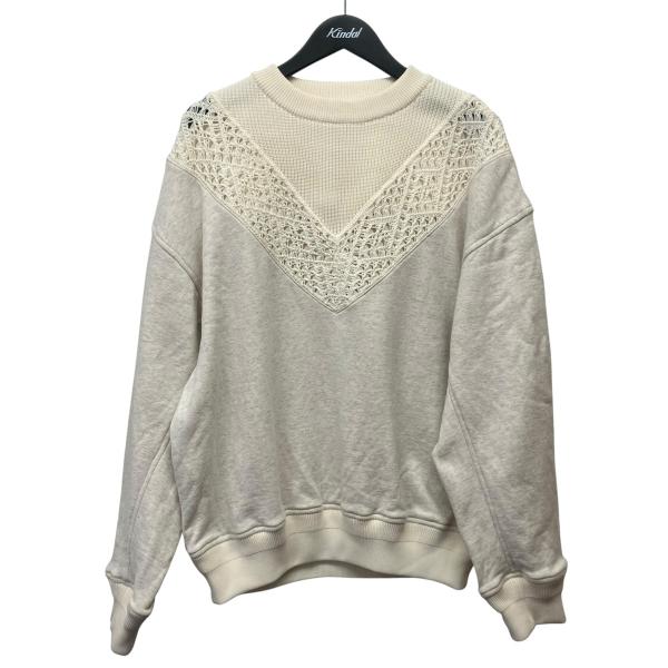 メゾンスペシャル MAISON SPECIALLace Knit V-Switching Combination Sweat Crew Neck Pullover クルーネックスウェット 11252411326【ランク】「中古品・比較的綺麗...