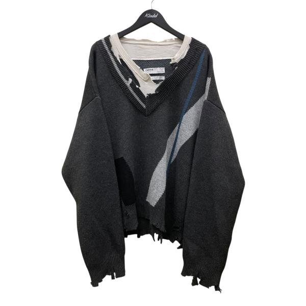 シーツーエイチフォー C2H4My own private planet レイヤード ダメージ Vネックニット【ランク】「中古品・比較的綺麗な商品」【詳細説明】シーツーエイチフォーのMy own private planet レイヤード ダ...