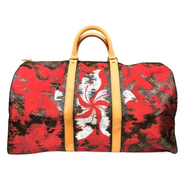 ○メーカー：LOUIS VUITTON×Jay Ahr×Farfetch 【ルイヴィトン×ジェイアー×ファーフェッチ】○モデル名：カスタムデザイン・ヴィンテージキーポル（ハンド刺繍・香港国旗）○サイズ：幅：約50.0cm×高さ：約29.0c...