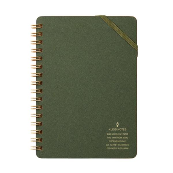kleid クレイド ノート kleid クラフトワークメモ A6 オリーブドラブ 8480(クラフト)