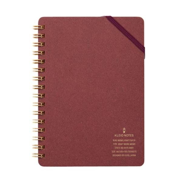 kleid クレイド ノート kleid クラフトワークメモ A6 バーガンディ 8481(クラフト)