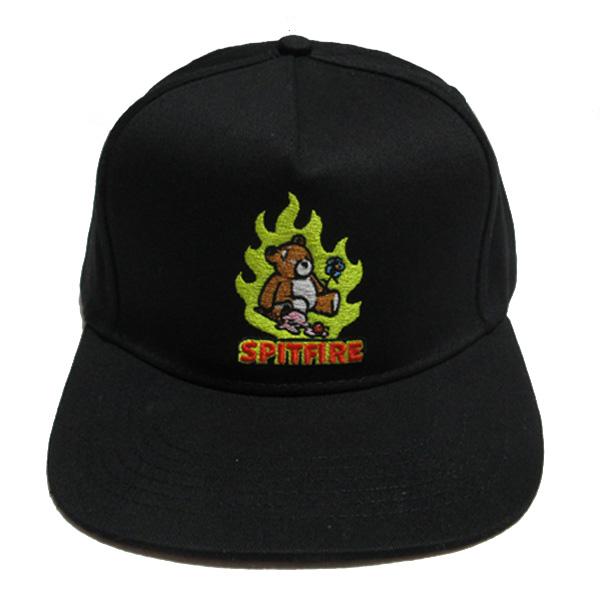 SK8定番ブランドSPITFIREのSNAPBACKCAPくまさんクマさん刺繍入り サイズ：アジャスタブルフィット