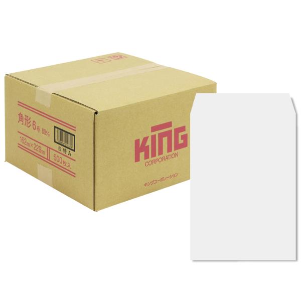 【グリーン購入法適合・エコマーク認定商品】古紙配合率40％のクラフト紙を使用した角6封筒。A5書類（148×210mm）を折らずに封入できます。【サイズ】角形6号【用紙】ケント紙【色】白【寸法】162×229mm【窓】窓なし【坪量】80g/...