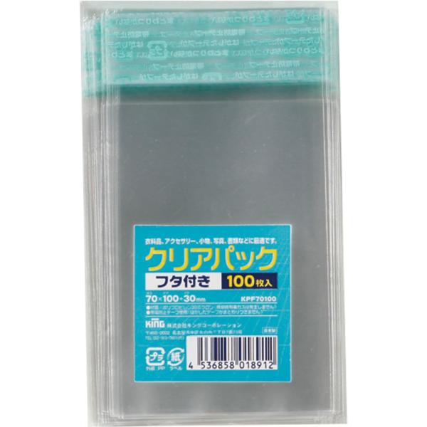 適度に柔らかいため立体的なものを包みやすく、 透明度が高いので中身を引き立てます。伸びにくく、水濡れから守り、中身を保護します。便利なテープ付です。【寸法】70×100+30mm【材質】OPP【厚み】30μ【単位（入数）】100枚・注意事項...