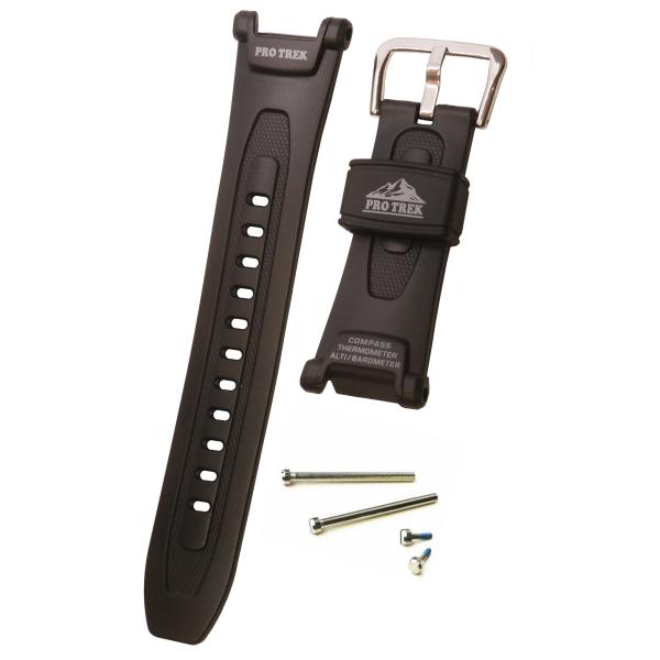 カシオ プロトレック　PRG-40J,PRG-40BJ,PRG-40SJ用ベルト＋固定ネジ・材質：ウレタン樹脂製・付属部品：長短ネジ付き　(ネジの色はシルバー色になります。)※PRG-50J,PRG-50LJ,PRG-50TJ,PRG-40...