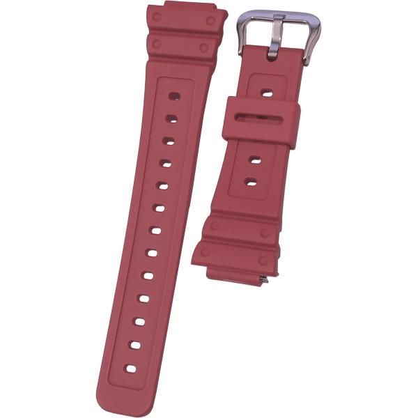 GA-2100RRB-4AJF用バンド（ベルト）・材質：バイオマスプラスチック・色：赤・美錠：シルバー・接続部品：バネ棒が付いています。