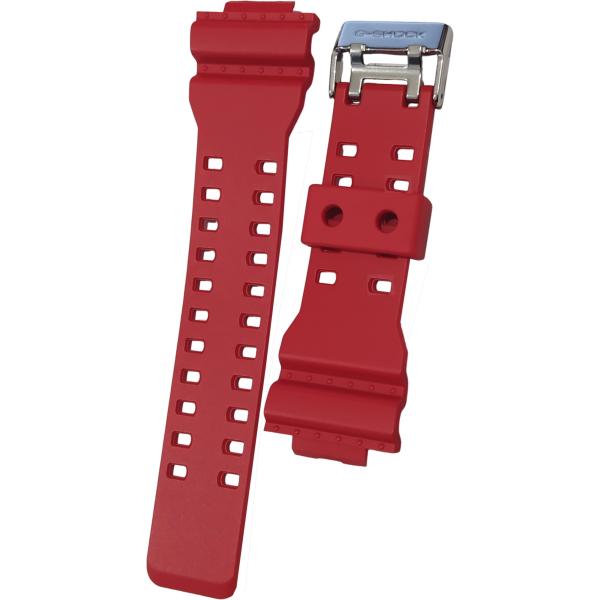 GA-110RRB-4JF用バンド・材質：バイオマスプラスチック・色：赤（光沢なし）・美錠：シルバー・「バネ棒」は、ベルトに付属していません。　バネ棒を注文の場合は、プルダウンメニューよりバネ棒を選択してください。※GD-100,GD-11...
