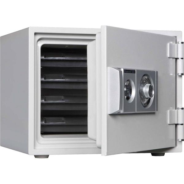 [種類]耐火金庫[外寸]幅433×奥行400×高さ356mm[内寸]幅337×奥行242×高さ237mm[容量]19リットル[重量]38kg[性能]一般紙用1時間耐火性能試験合格[付属品]引出し 4個 キー  2本[備考]A4サイズ用紙収納...