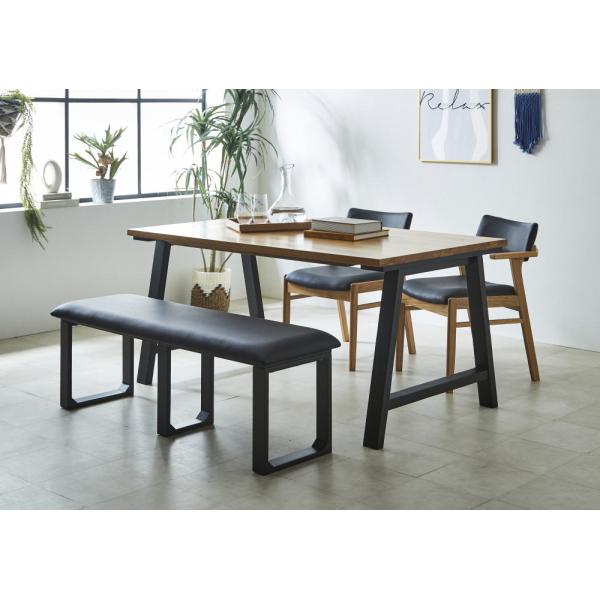 ■ダイニングエリオス4点セット。材質はウォールナット、オーク材から選べます。■商品名：ダイニングテーブル エリオス150 4点セット　　　　　・ダイニングテーブル 幅150cm ×1　　　　　・ハーフアームチェア ×2　　　　　・ベンチ ×...