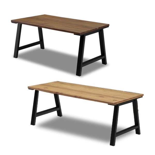 オーク節入り集成無垢材、ウォールナット節入り集成無垢材から選べるダイニングテーブルの販売です。脚はラバーウッドのブラック塗装です。■商品名：ダイニングテーブル　エリオス200■サイズ：W2000×D850×H700・天板厚30mm■カラー：...