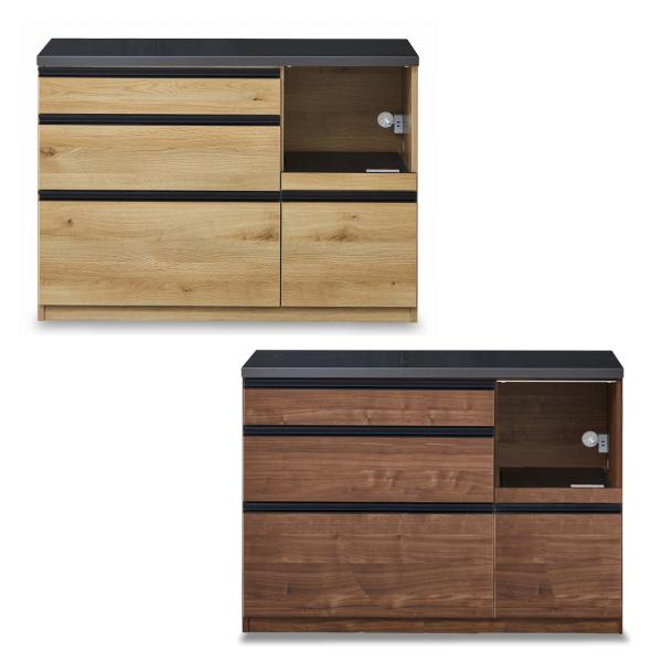 天板は熱・汚れに強く指紋が付きにくいカラー鋼板を使用。引出はフルオープンレール付、 モイス材仕様（オープン上部のみ）、裏面化粧仕上げ（タッカー留あり）■商品名：キッチンカウンター　シアトル オープン120■サイズ：W1194×D450×H8...