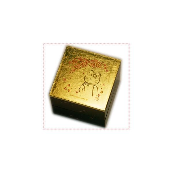 GK-3金沢箔貼 はろうきてぃ「二段小物入れ(桜)」●本体サイズ：約9.2×8.0×9.2[横幅×高さ×奥行(cm)]●化粧箱サイズ：約10.5×9.0×10.5[横幅×高さ×奥行(cm)]●付属品：化粧箱入り金沢箔貼り製品ですので、お取り...